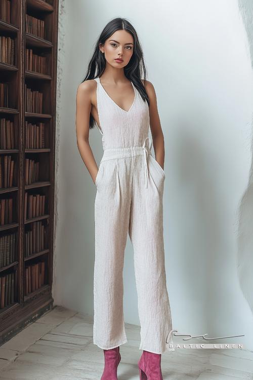 Stunning Eco-Friendly Linen Overalls in Granada's Serene Gardens ...