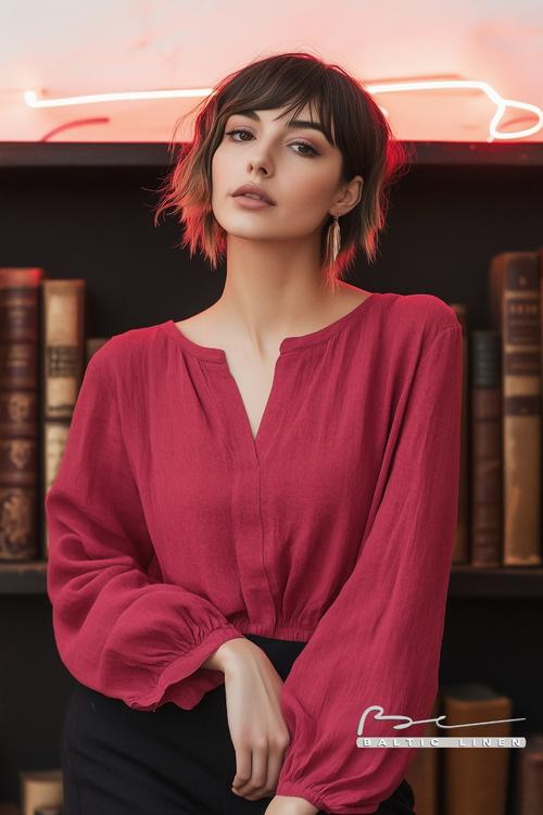"Chic Pixie Cut Style with Deep Rose Blouse: Fashion Inspiration ...